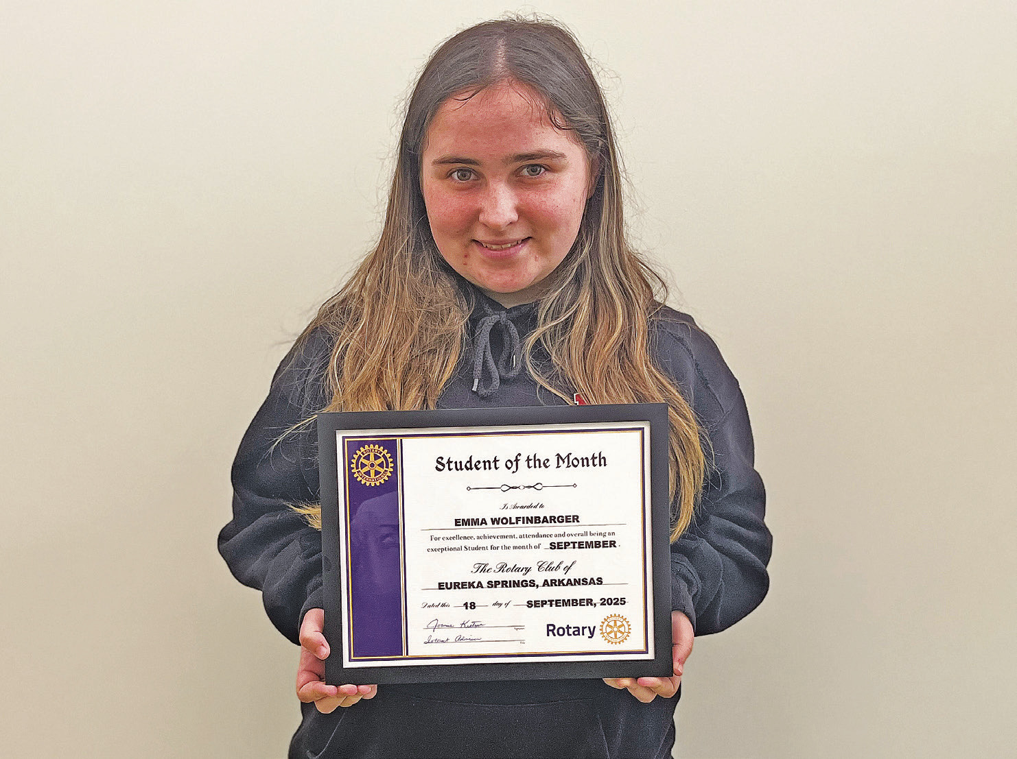 Student of the Month - Eureka Spring Times-Echo